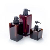 China Customize Logo Square Pressed Plastic Lotion Bottles With Pump for sale