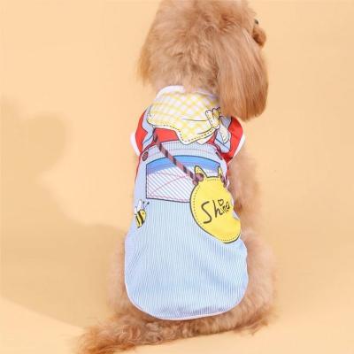 China Cartoon Dog Shirt Small Puppies XL Size Cute Striped Chihuahua Yorkshire Terrier Cat Halloween Birthday Celebrations Summer Pet for sale