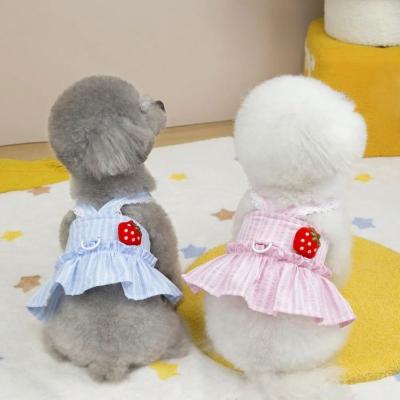 China Cute Polyester Striped Pet Dog Dress for Small Dogs Thin Puppy Princess Skirt All Seasons Dog Clothes Chihuahua York Clothing for sale