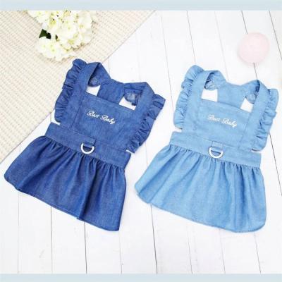 China Cute Dog Jean Princess Dress for Small Medium Dogs Wedding Skirt All Seasons Soft Sweet for sale
