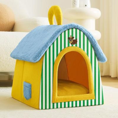 China Dog House Cat Bed Washable Pet Tent Eco-Friendly Corduroy Soft Dog Home Fashion Modern Waterproof Durable Carton Packaging for sale