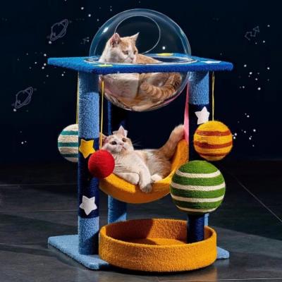 China Wholesale LXD Brand Modern Cartoon Teddy Velvet Cat Climbing Tree House Scratcher Tower Eco-Friendly Design Indoor Outdoor for sale