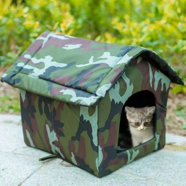 Quality Outdoor Waterproof Cat Small Dog Pet Bed Modern Square Design Portable Collapsible Oxford Fabric Carton Packaging All Seasons for sale