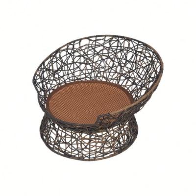 China Round Double-layer Plastic Cat Bed Cave Waterproof Scratch-resistant Multi-function Pet House with Soft Cushion Carton Packaging for sale