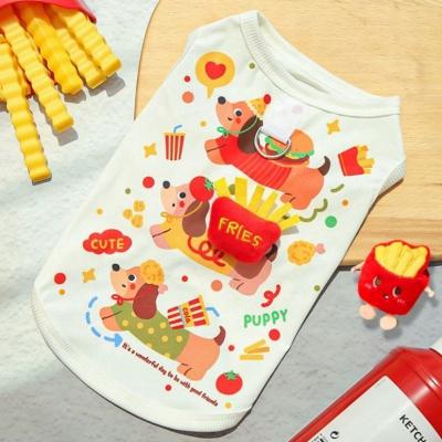 China Pet Clothes Dog Halloween Striped Summer Thin Breathable Anti-Shedding Cute Cartoon Dachshund Vest for sale