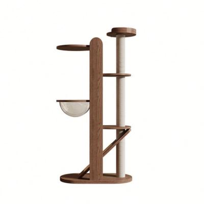 China Luxury Plush Cat Climbing Frame Eco-Friendly 4-Level Compact Design Space-Saving for Small Apartments Carton Packed for sale