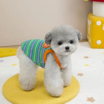 China LXD Small XS to XL Cute Comfortable Dog Vest Striped Polyester Costume for Medium Dogs Like Pomeranian and Chihuahua All Seasons for sale