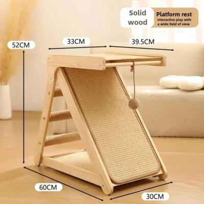 China Modern Style Cat Tower Collapsible Wood Cat Condo Grip Wear Chip-Resistant Cat Scratcher Pet Toys Accessories Carton Packaging for sale