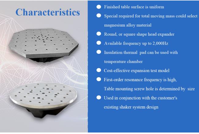 Durable vibration test table head expander view 4