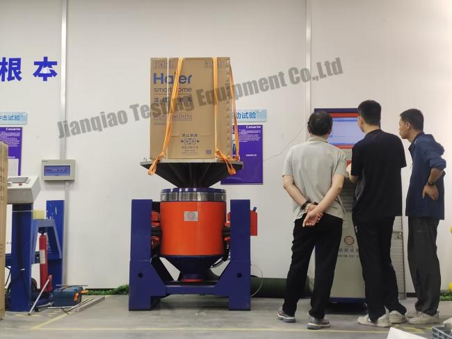 Vibration test table in operation