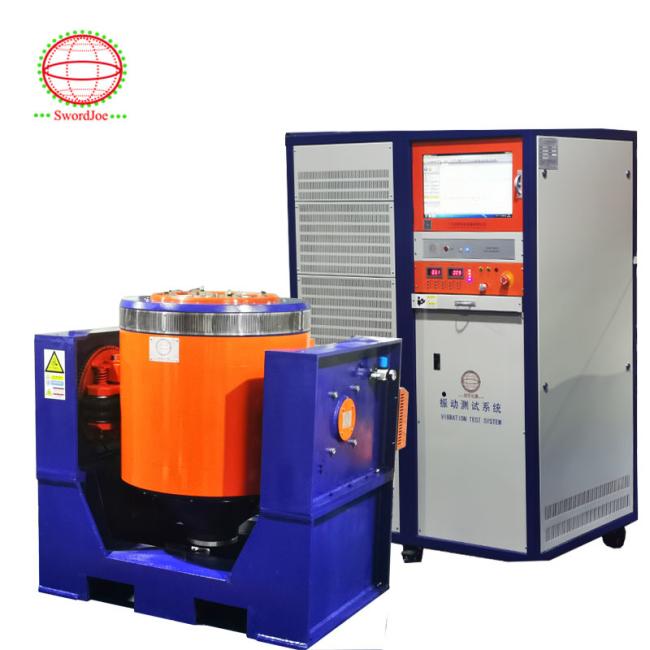 Vibration test machine in operation showing detailed components
