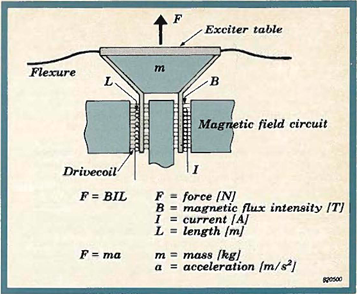Electromagnetic exciter diagram