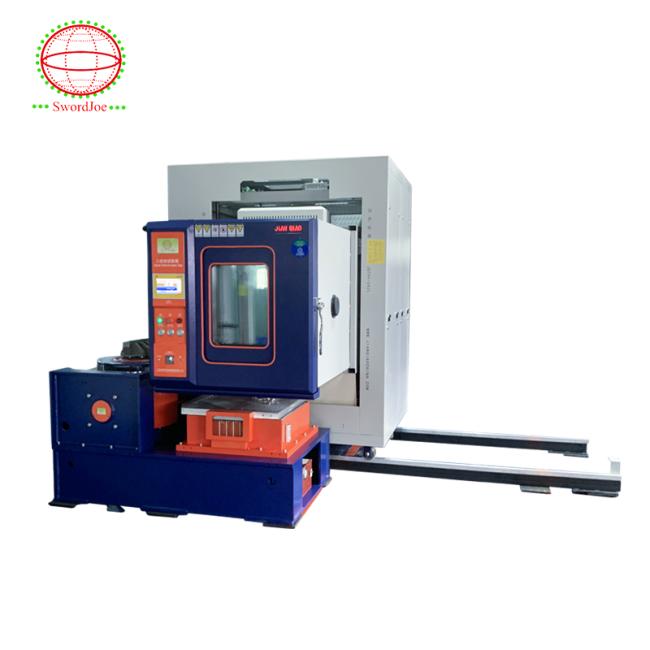 Vibration table in operation