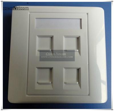 China 4 Ports Network 86X86 Type RJ45 Faceplates For Network Keystone Jacks UK Type Face plate for sale