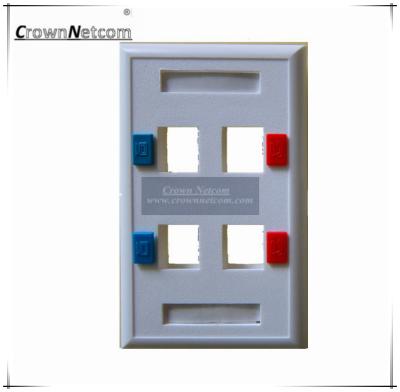 China 4 Ports Network US Type RJ45 Faceplates For Network Keystone Jacks ABS Ethernet Face Plate for sale