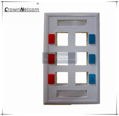 China 6 Ports Network US Type RJ45 Faceplates For Network Keystone Jacks ABS Ethernet Face Plate for sale