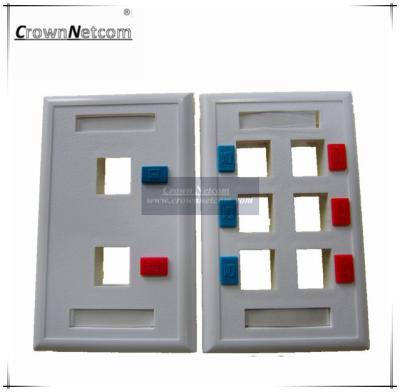 China Ethernet US Type 120 RJ45 Faceplates For Network Modules ABS Face Plate 1p 2p 4p 6p for sale