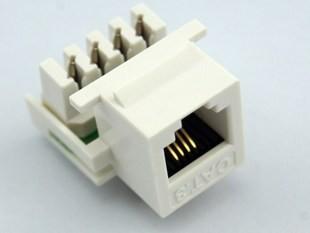China Tool Free RJ11 Cat3 Voice Keystone Jack 15U Gold-Plated Modular Jacks for sale