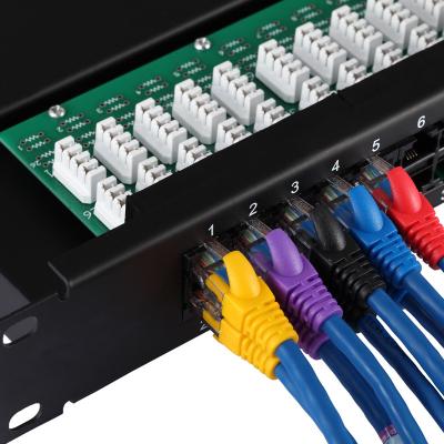 China Network 1U 19Inch RJ11 50Port Voice Patch Panel Cat3 Patch Panels Category 3 Telephone Pach Panels for sale