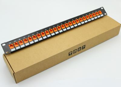 China Network Cat5e Modular Patch Panel 24Port RJ45 Patch Panels With Keystone Jacks Fluke Pass Pach Panel with support bar for sale