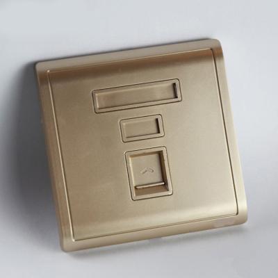 China Network Champagne 1port RJ45 Faceplates RoHS Single Port Face plate Cabling Faceplate for sale