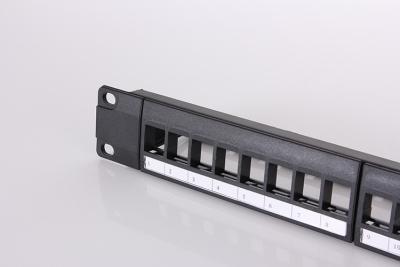 China Network 19Inch 24Port RJ45 Blank Patch Panel Rack Patch Panels With Support Bar for Cat6 cat5e cabling for sale