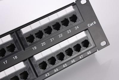 China Fluke-Approval Cat6 RJ45 48Port Patch Panel Rack Patch Panels With Cable Manager 19Inch Category 6 pach Panels for sale