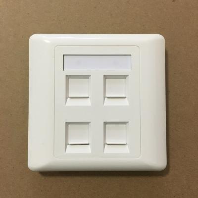 China 86x86 AMP Type 4Port RJ45 Face Plates Network Information Outlet Faceplate for RJ45 Cabling for sale