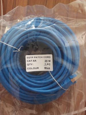 China 20M RJ45 Cat6A SSTP Patch Cord 6 Colors 20Meters Cat6A Patch Cable Shielded Patch Lead for sale