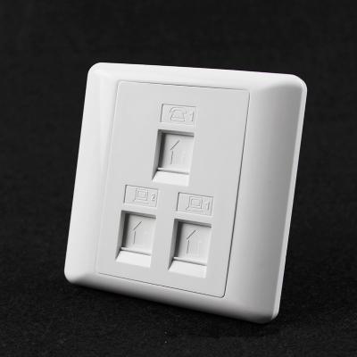China 3 Ports Network 86X86 Type  RJ45 Faceplates For Network Keystone Jacks UK Type Face plate for sale