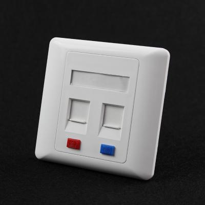 China 2 Ports Network 86X86 AMP Type Double Ports RJ45 Faceplates For Network Keystone Jacks UK Type Face plate for sale
