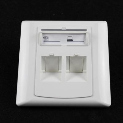 China 2 Ports Network 86X86 German Style Double Ports RJ45 Faceplates For Network Keystone Jacks UK Type Face plate for sale