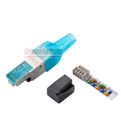 China Toolless 8P8C Cat7 Cat6A RJ45 Connectors Shielded For 22AWG-24AWG Lan Cables for sale