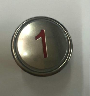 China Round Shape Elevator Door Buttons With Red Digital “1” Without Braille for sale