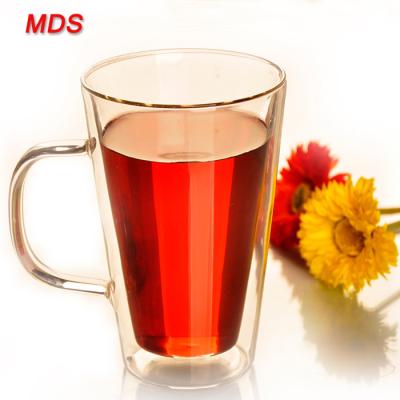 China Glassware insulated tea cup double wall layer glass milk cup for coffee for sale