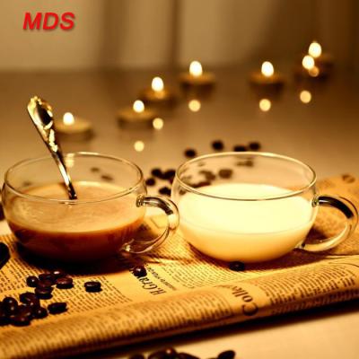 China Daily supplies small reusable single wall glass coffee cup with handle for sale