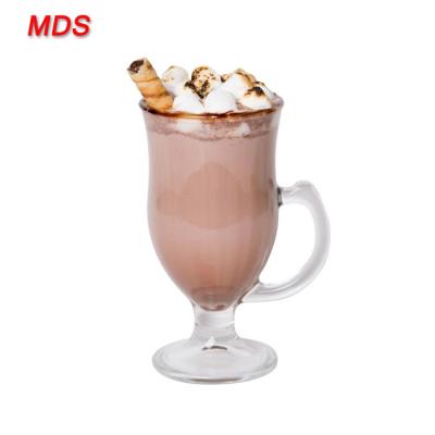 China Europe and America milk shake bottom glass coffee cup with handle for sale