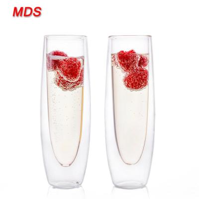 China Borosilicate glass design cylinder 150ml double wall glass cups for sale