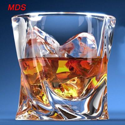 China Glassware 300ml lead-free twist whiskey glass scotch glass for liquor for sale