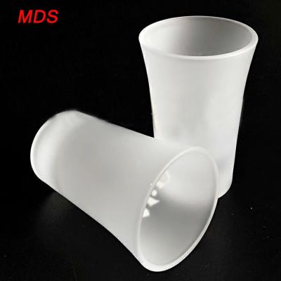 China OEM trumpet mouth sandblast frosted shot glass white wine glass for sale