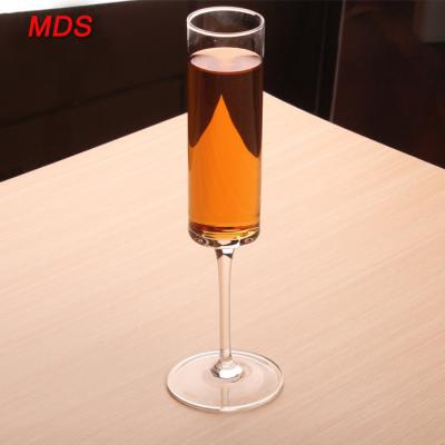 China Handmade flat-bottom lead-free crystal glass champagne flute for party for sale