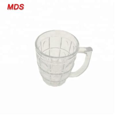 China Transparent thick bottom raindrop glass beer mug with handle for sale