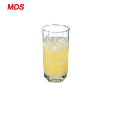 China Transparent lead free glassware juice glass cup with hexagonal bottom for sale