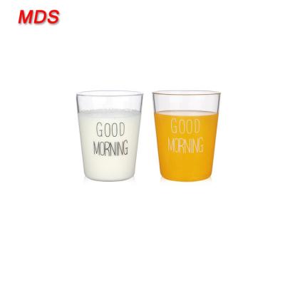 China Custom style borosilicate Japanese milk cup breakfast glass cup for sale
