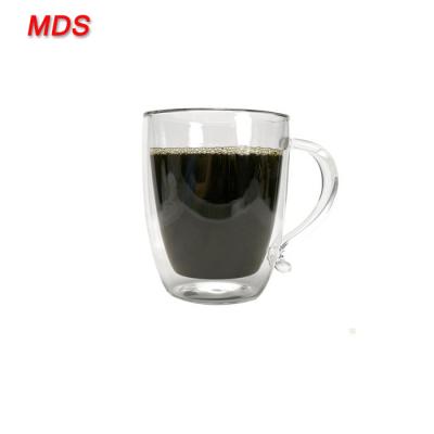 China Heat resistant borosilicate logo double wall coffee cup glass for sale