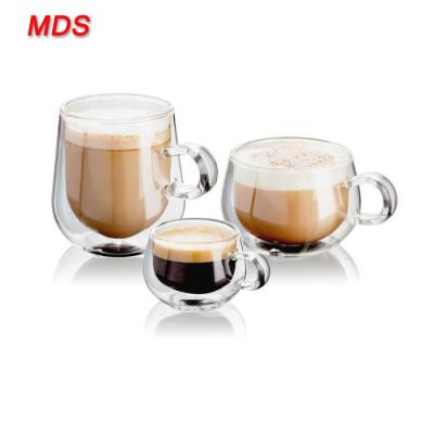 China Borosilicate clear 8oz double wall drinking glass tumbler wholesale for sale