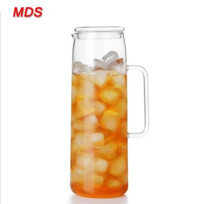 China Heat-resisting large capacity glass cold water pitcher with lid for sale