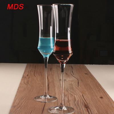 China Hand made bubble finest lead free crystal champagne flute glass for sale