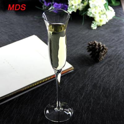 China Clear handmade lead free custom glass champagne glasses flute for sale