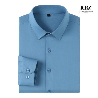 Cina Camicia da uomo nera non in ferro 100% cotone con adesivo anti macchie per il collo in vendita